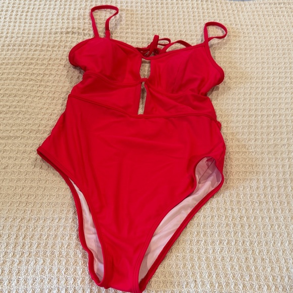 Cupshe | Swim | Cupshe Red And Pink Cutout Onepiece Swimsuit | Poshmark